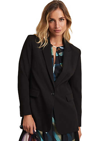 Neah Black Crepe Blazer by Phase Eight | Look Again