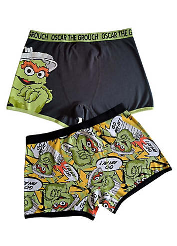 Oscar The Grouch Men’s Pack of 2 Boxer Shorts Gift Pack by Sesame ...