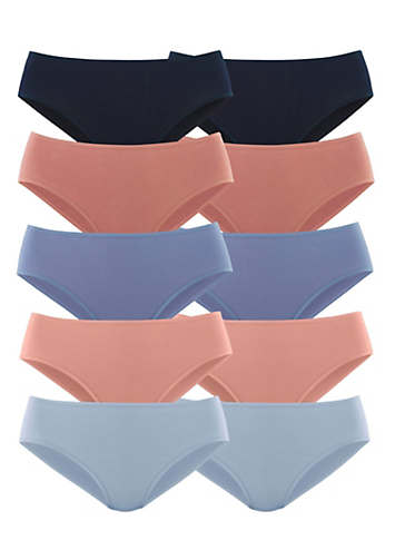 Pack of 10 High Leg Briefs by Petite Fleur | Look Again
