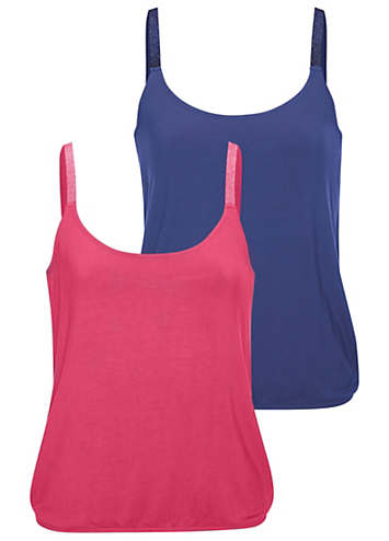 Pack of 2 Spaghetti Strap Vests by Vivance | Look Again