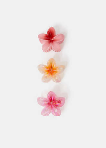 Pack of 3 Tropical Flower Claw Clips by Accessorize | Look Again