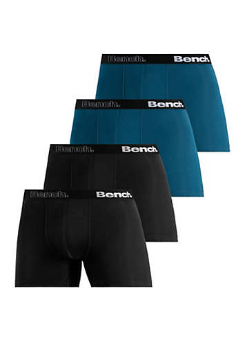 Pack of 4 Logo Waistband Boxer Shorts by Bench | Look Again