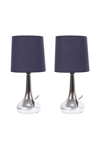 Pair of Chrome Teardrop Touch Table Lamps by ValueLights | Look Again
