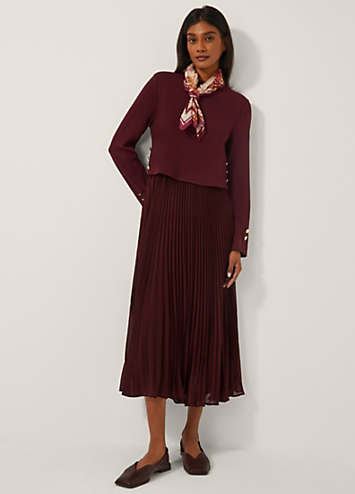 Penny Long Sleeve Pleated Midi Dress by Monsoon | Look Again