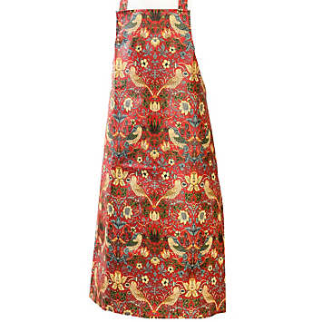 Red Strawberry Thief PVC Apron by William Morris | Look Again