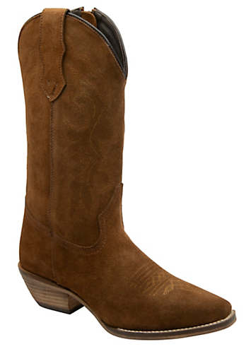 Rust Taylor Suede Cowboy Boots by Ravel | Look Again