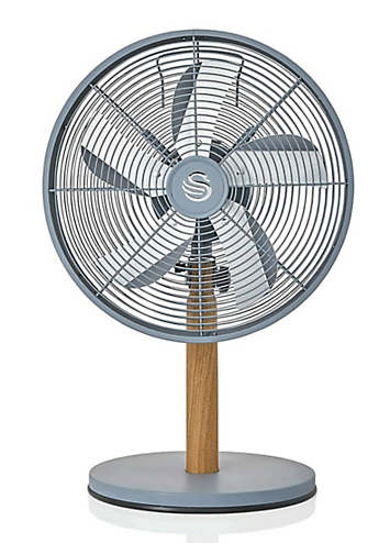 SFA16920GRYN Nordic 12 Inch Desk Fan - Grey with Wood Effect Accents by ...