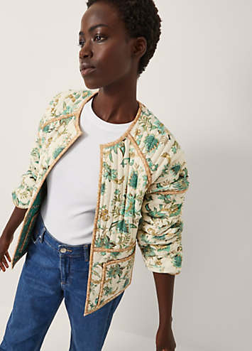 Saoirse Reversible Floral Quilted Jacket by Monsoon | Look Again