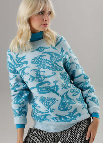 Selected Print Knitted Jumper by Aniston | Look Again