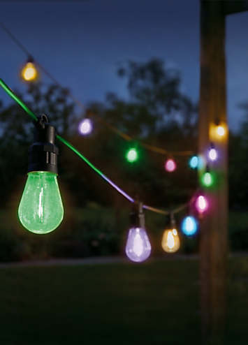 Set of 10 Connectable Vintage Multi Coloured Festoon Lights by Smart ...