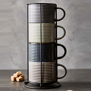 Set of 4 Totem Stacking Mugs by Barbary & Oak | Look Again