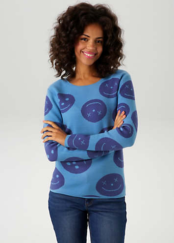 Smiley Pattern Jumper by Aniston | Look Again