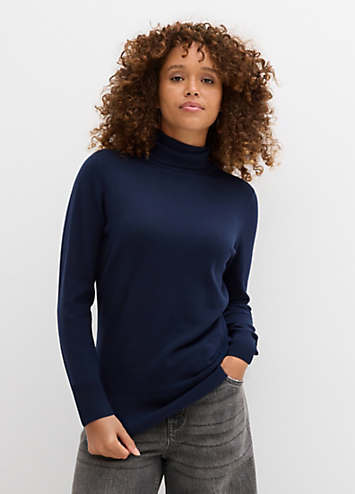 Smooth Knit Polo Neck Jumper by bonprix | Look Again