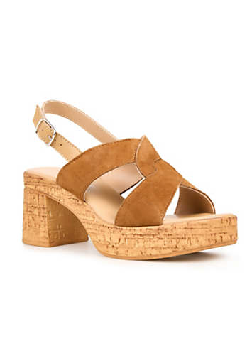 Tan Suede Cork Platform Sandals by Kaleidoscope | Look Again