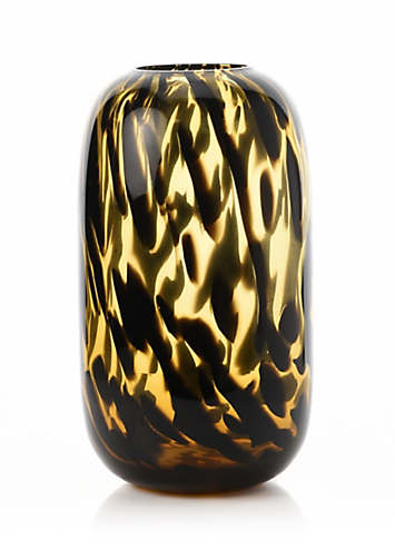 Tortoise Shell Glass Vase - 27 cm by Hestia | Look Again