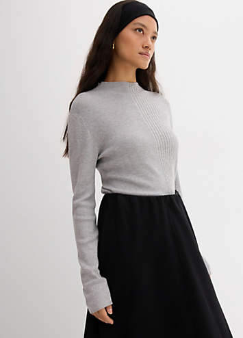 Turtleneck Ribbed Jersey Jumper by bonprix | Look Again