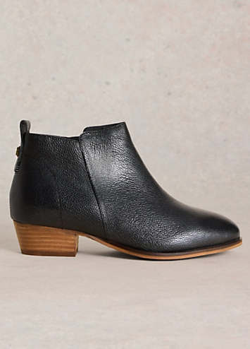 Willow Black Leather Ankle Boots by White Stuff | Look Again