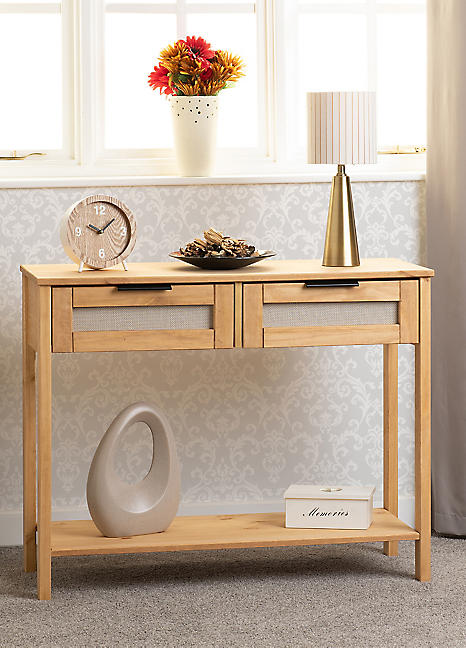 Corona Rattan 2 Drawer Console Table Look Again
