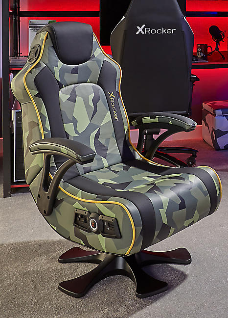 X Rocker Covert Ops 2.1 Bluetooth Pedestal Gaming Chair Camo by X Rocker