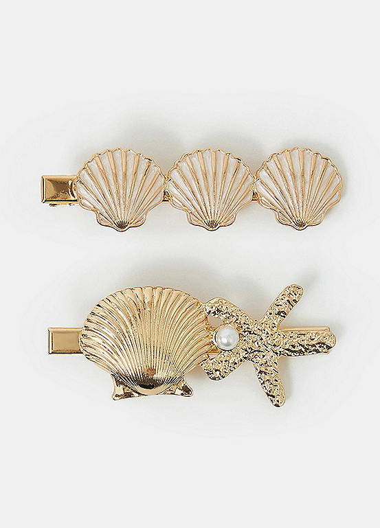 2 Pack Shell Hair Clips by Accessorize | Look Again