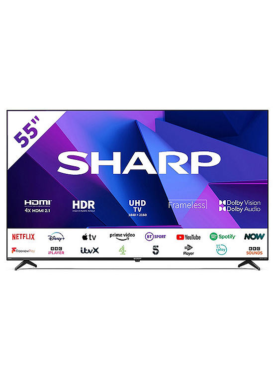 55FN2KA 55 Inch 4K Ultra HD Frameless LED Smart Andoid TV by Sharp ...