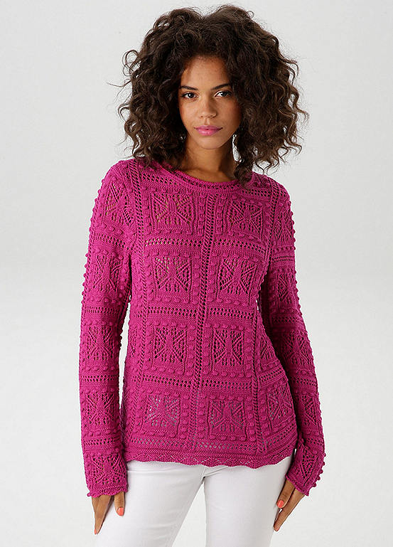 Ajour Knit Jumper by Aniston | Look Again
