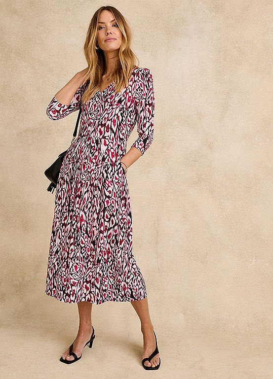 Amalie Animal Print Jersey Midi Dress by Together | Look Again