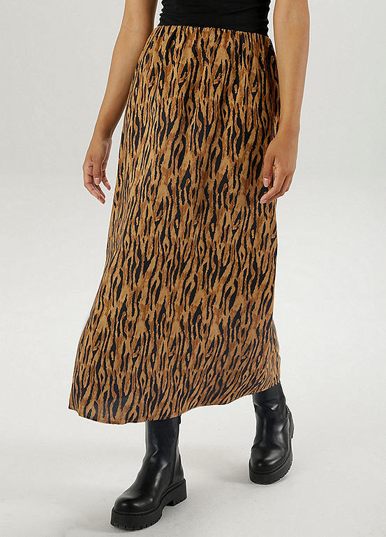 Animal Print Midi Skirt by Aniston | Look Again