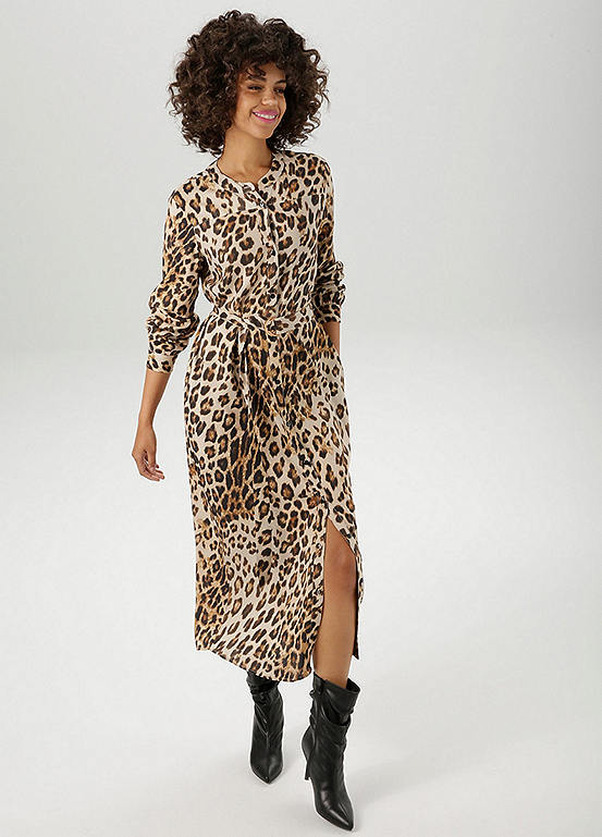 Aniston Leopard Print Midi Dress | Look Again