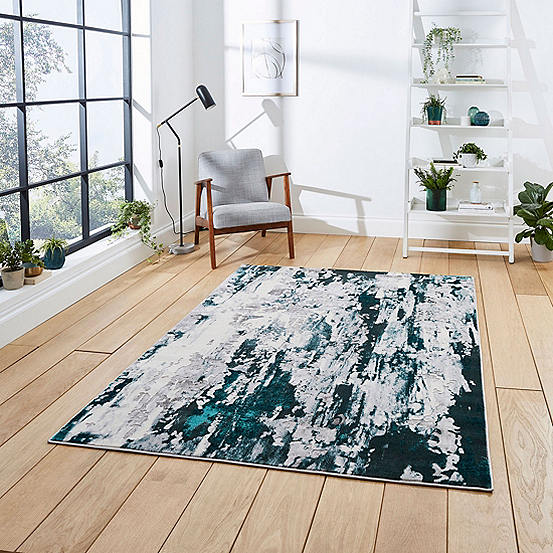 Apollo Abstract Metallic Rug by Think Rugs | Look Again