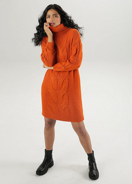 Cable Knit Jumper Dress by Aniston | Look Again