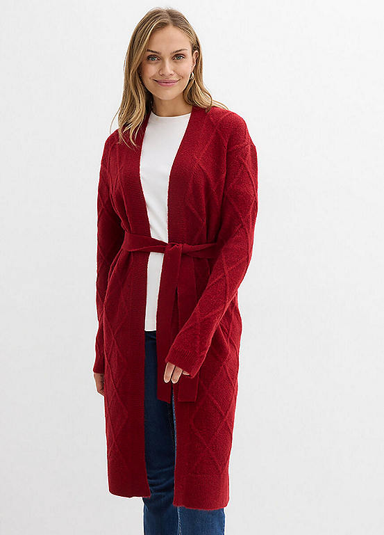 Cable Knitted Long Coatigan by bonprix | Look Again