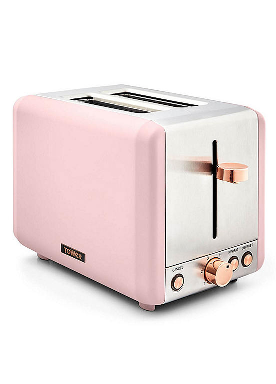 Cavaletto 2 Slice Pink Toaster T20036PNK - Marshmallow Pink & Rose Gold ...