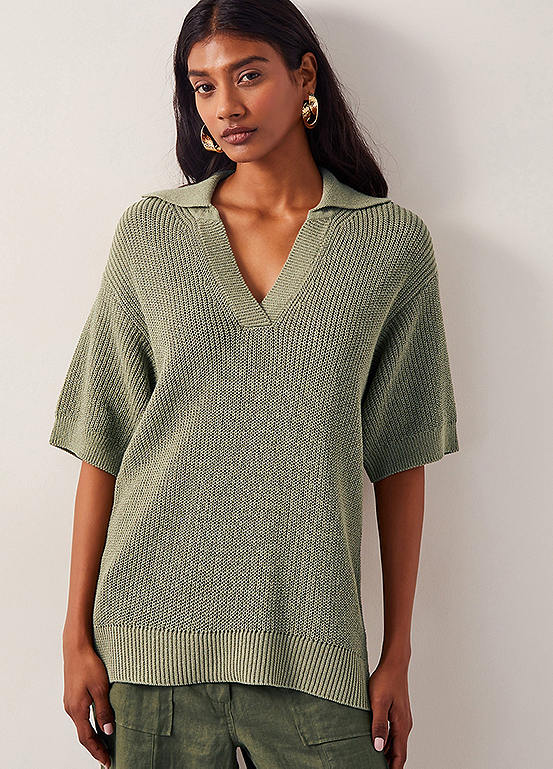 Cece Short Sleeve Collar Jumper by Monsoon | Look Again
