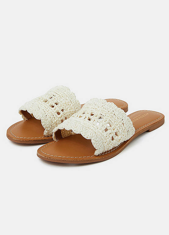 Cream Crochet Sliders by Accessorize | Look Again