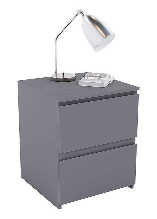 Denver 2 Drawer Large Bedside Chest by Vida Designs | Look Again