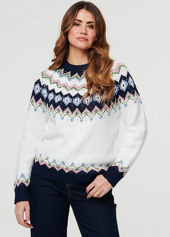 Fairisle Print Long Sleeve Jumper by Izabel London | Look Again
