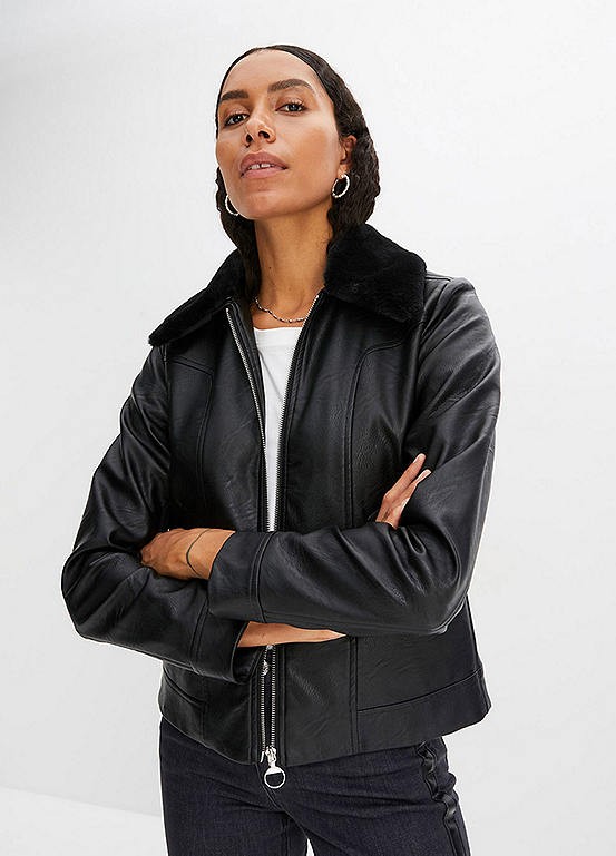 Faux Leather Jacket by bonprix | Look Again