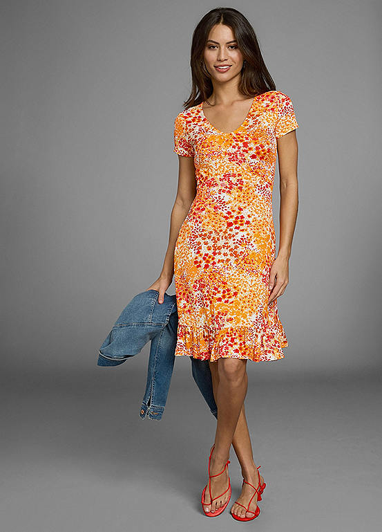 Floral Print Skater Mini Dress by Laura Scott | Look Again