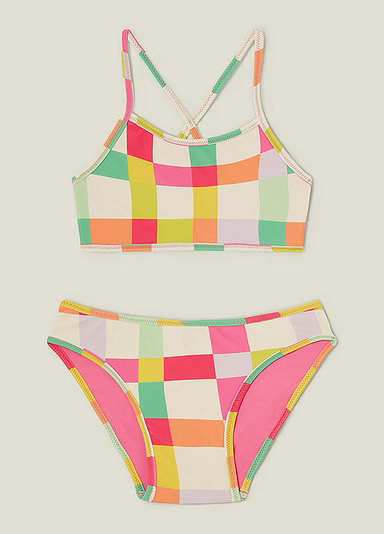 Girls Reversible Check Bikini by Accessorize | Look Again