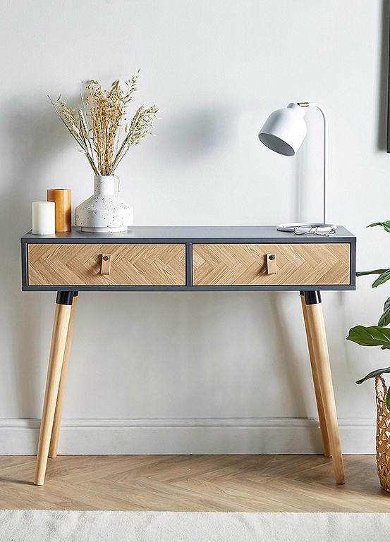 Herringbone Wooden Console Table | Look Again