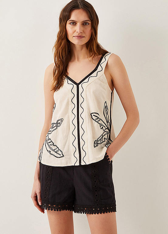 Hope Leaf Embroidered Cami Top by Monsoon | Look Again