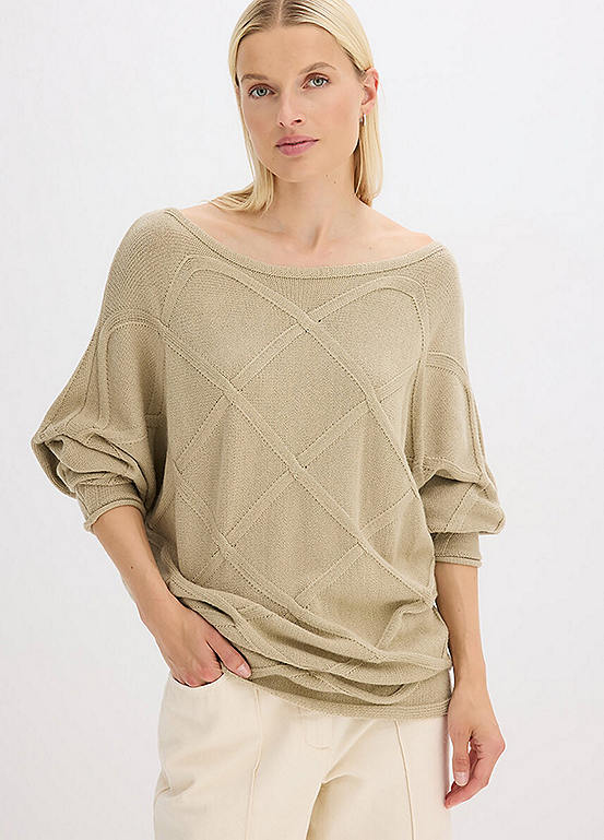 Horizontal Cable Knit Jumper by bonprix | Look Again