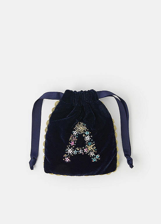 Initial Velvet Drawstring Bag by Accessorize | Look Again