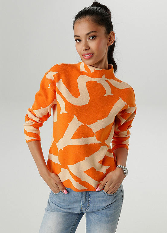 Jacquard Print Jumper by Aniston | Look Again