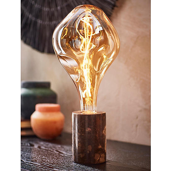 Jaja Marble Base Table Lamp with Amber Filament Bulb by Abigail Ahern ...