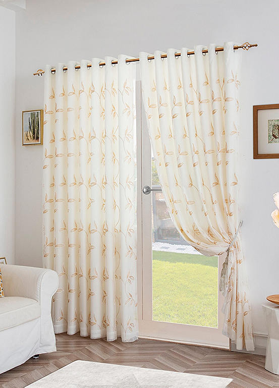 Kingleaf Embroidered Pair of Eyelet Lined Voiles by Alan Symonds | Look ...