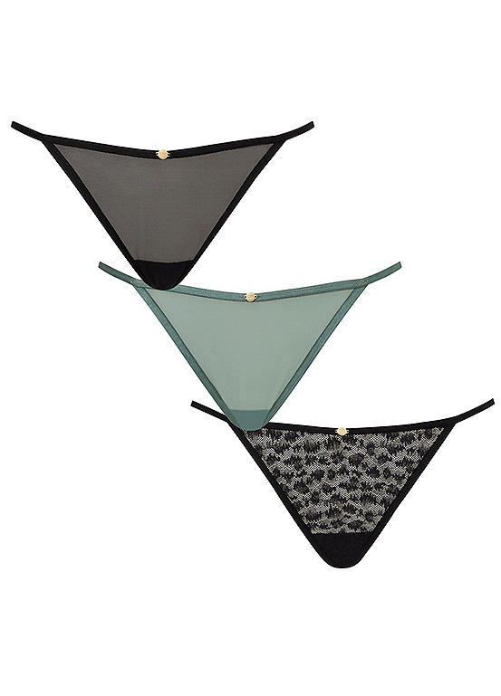 KNICKERBOX Pack of 3 Mesh & Textured Knickers | Look Again