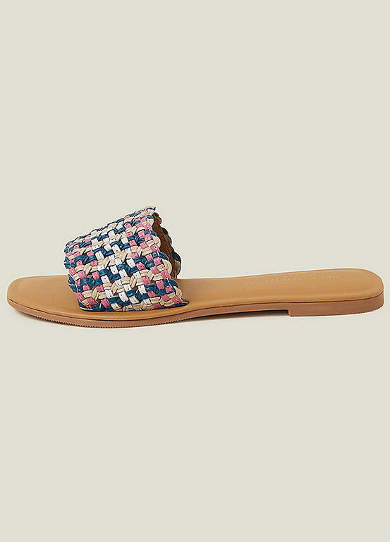 Leather Woven Sliders by Accessorize | Look Again