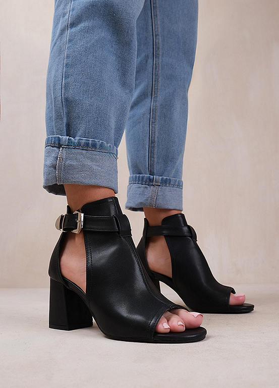 Lisa Black Open Toe Block Heels by Where’s That From | Look Again